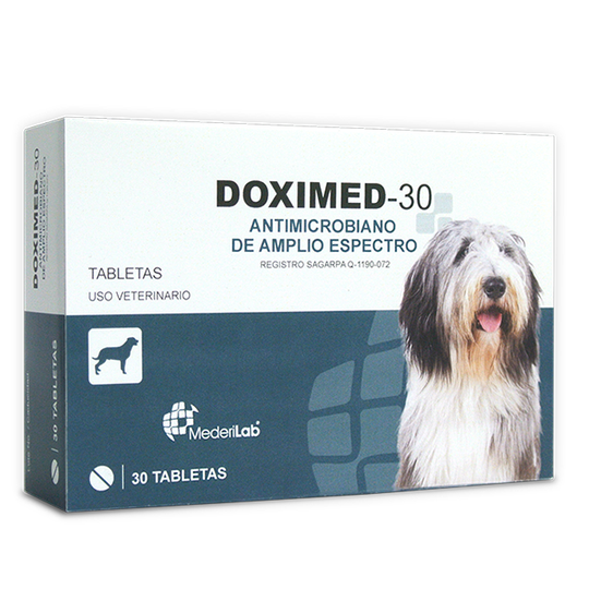 Doximed-30 Antimicrobiano 30 Tabletas - MederiLab – Mister Mascotas